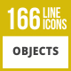 166 Objects Line Inverted Icons, Icons | GraphicRiver